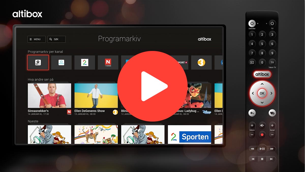 Lær å bruke Altibox programarkiv: Tv-programmet sju dager bakover i tid